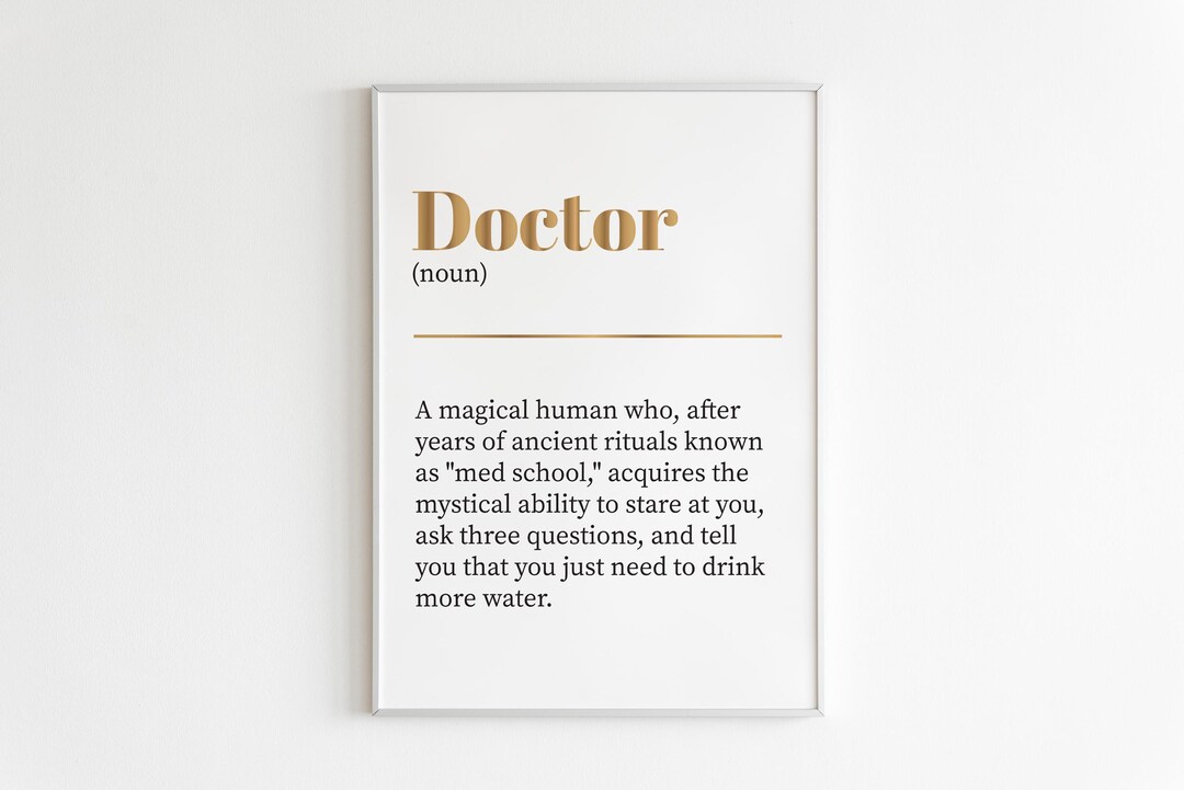 Doctor Definition Poster: Funny Medical Office Decor - Etsy