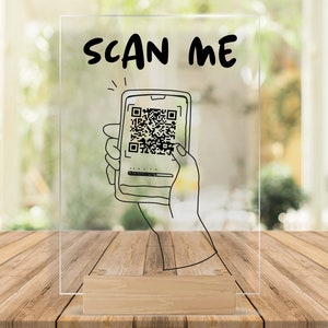 Scannable QR Code Acrylic Sign, Custom Signs, Scan to Pay, Business ...