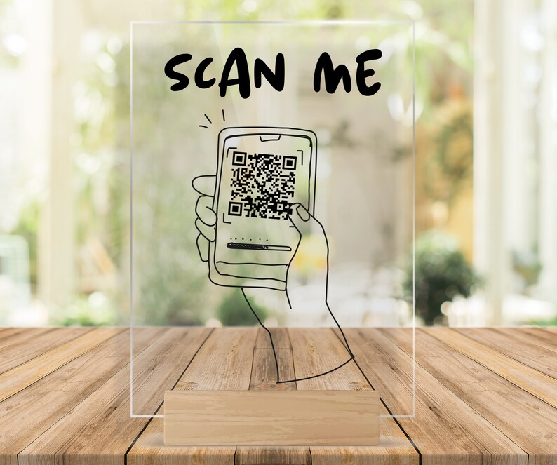 Scan Me QR Code Acrylic Sign, Custom Signs, Scan to Pay, Business ...
