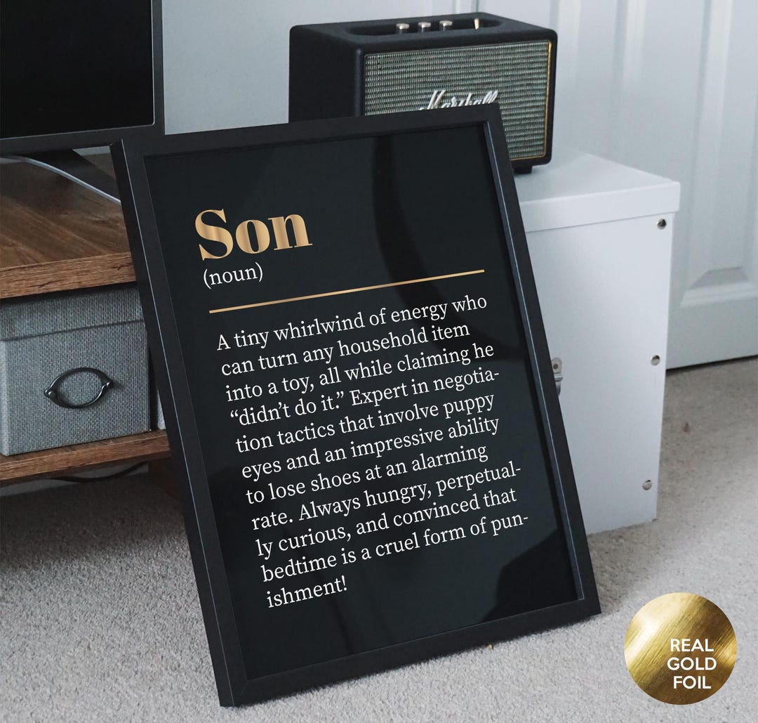 Funny Son Definition Poster: Witty Home Decor Gift - Etsy UK