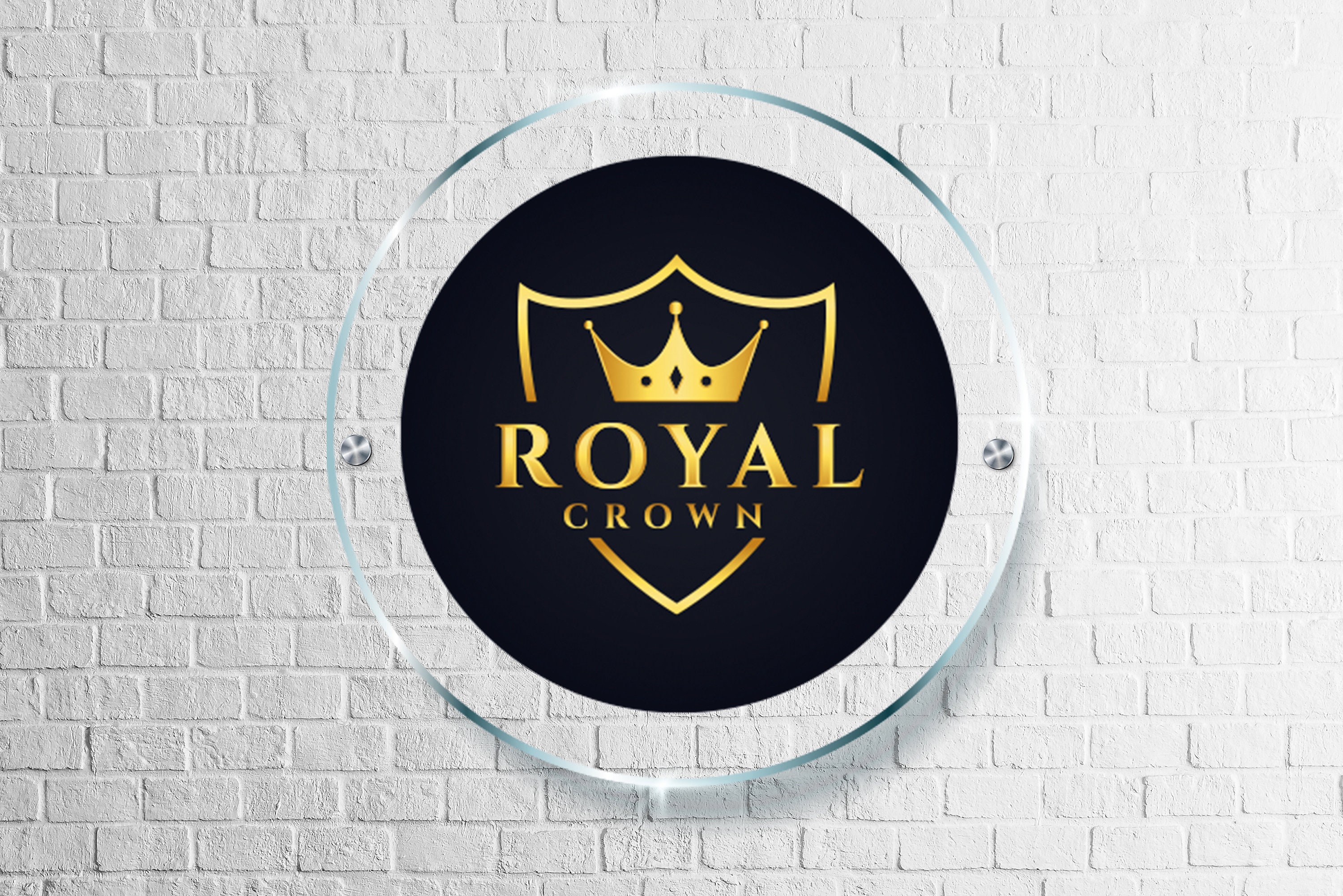 Round Reception Logo Sign Acrylic Glass Company Name Outdoor - Etsy