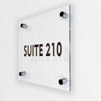 Custom Cutout Hotel Room Number Sign - Modern Wood & Black Acrylic Door ...