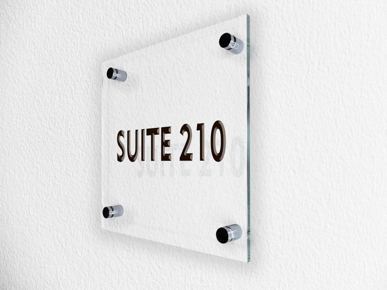 Custom Acrylic Glass Door Sign: Suite Number, Hotel Room, Office - Etsy