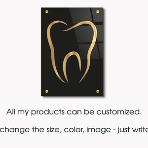 Golden Tooth Acrylic Glass Wall Art: Dentist Office Decor - Etsy