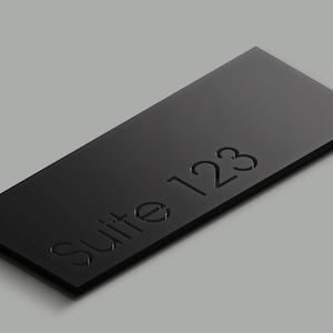 Modern Acrylic Glass Suite Number Sign - Personalized Office Door ...