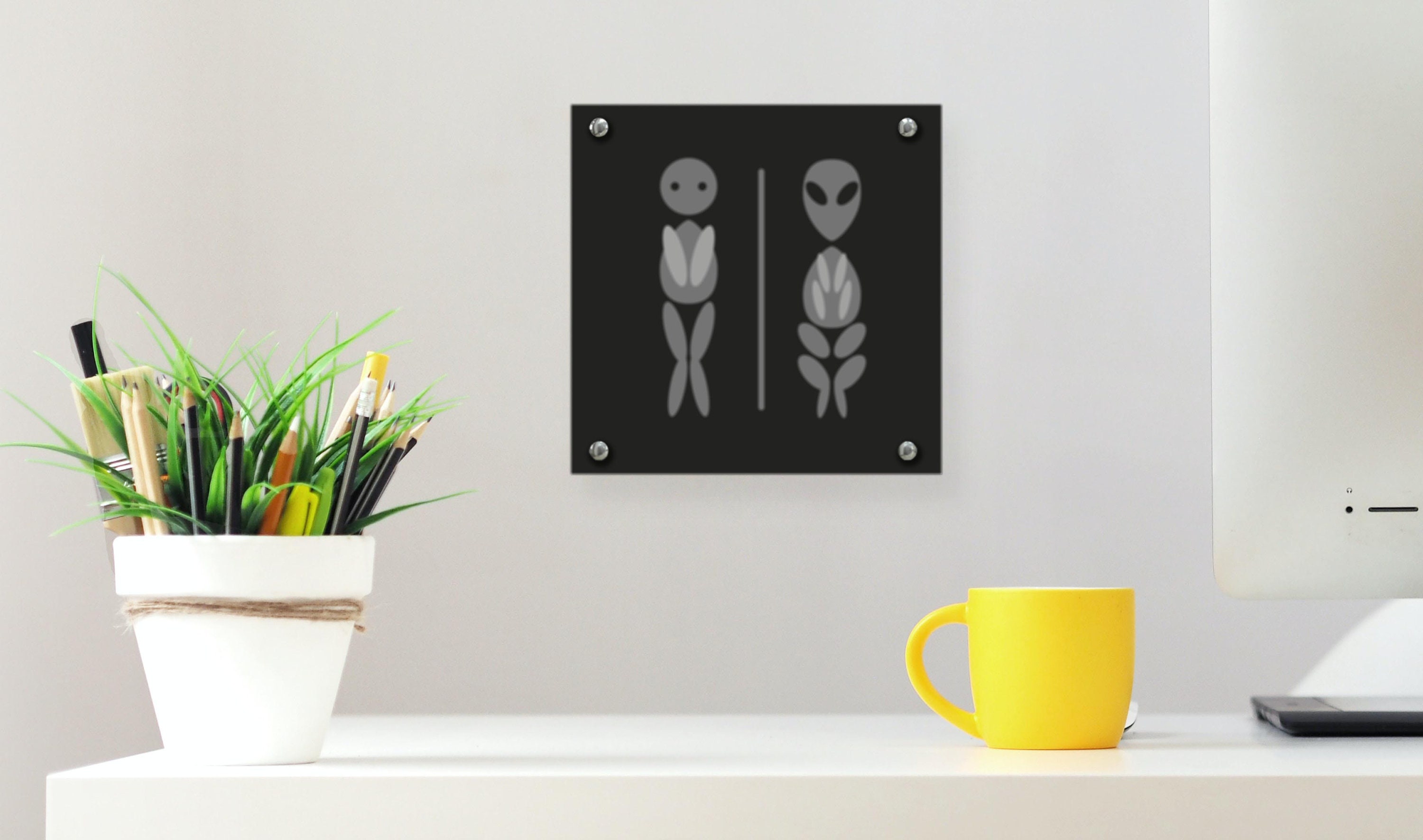 Funny Alien Bathroom Sign Geeky Home Decor Gender Neutral | Etsy