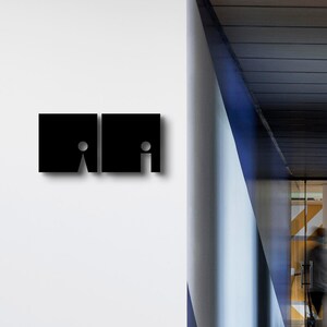 20cm 8in WC Sign Minimalistic Design Acrylic Sign for Doors Toilet ...