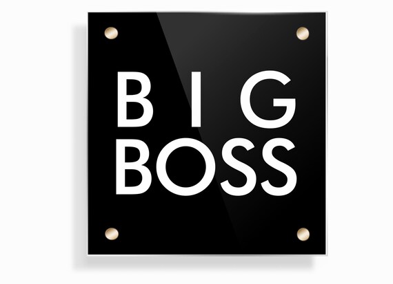 Big Boss Colored Glass Sign Business Plaque Funny Boss | Etsy