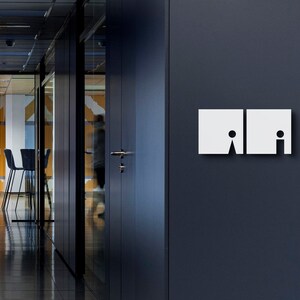 20cm 8in WC Sign Minimalistic Design Acrylic Sign for Doors Toilet ...