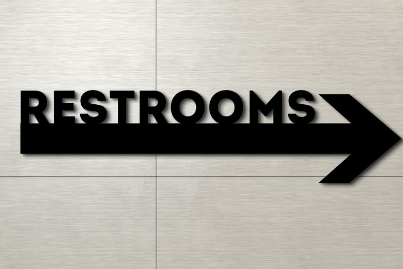 Customizable Acrylic Restroom Arrow Sign: Hotel & Restaurant Decor - Etsy