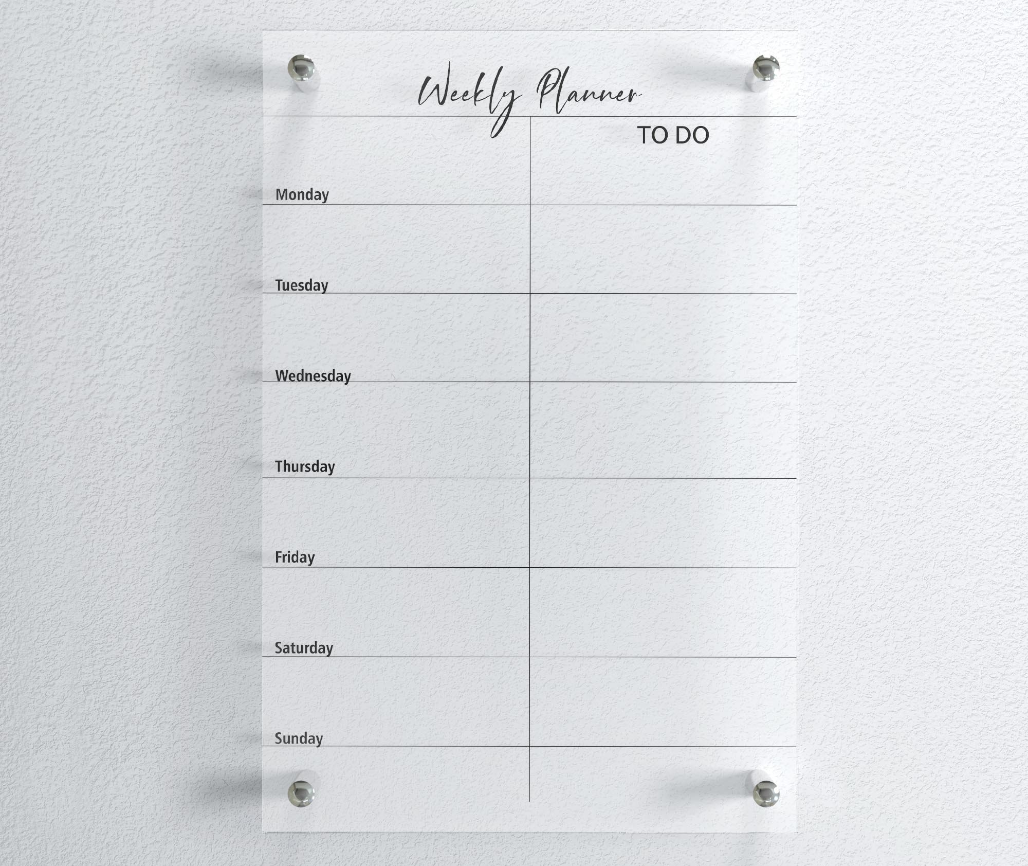 Weekly Large Acrylic Wall Planner, Kitchen Decor, Home Organization ...