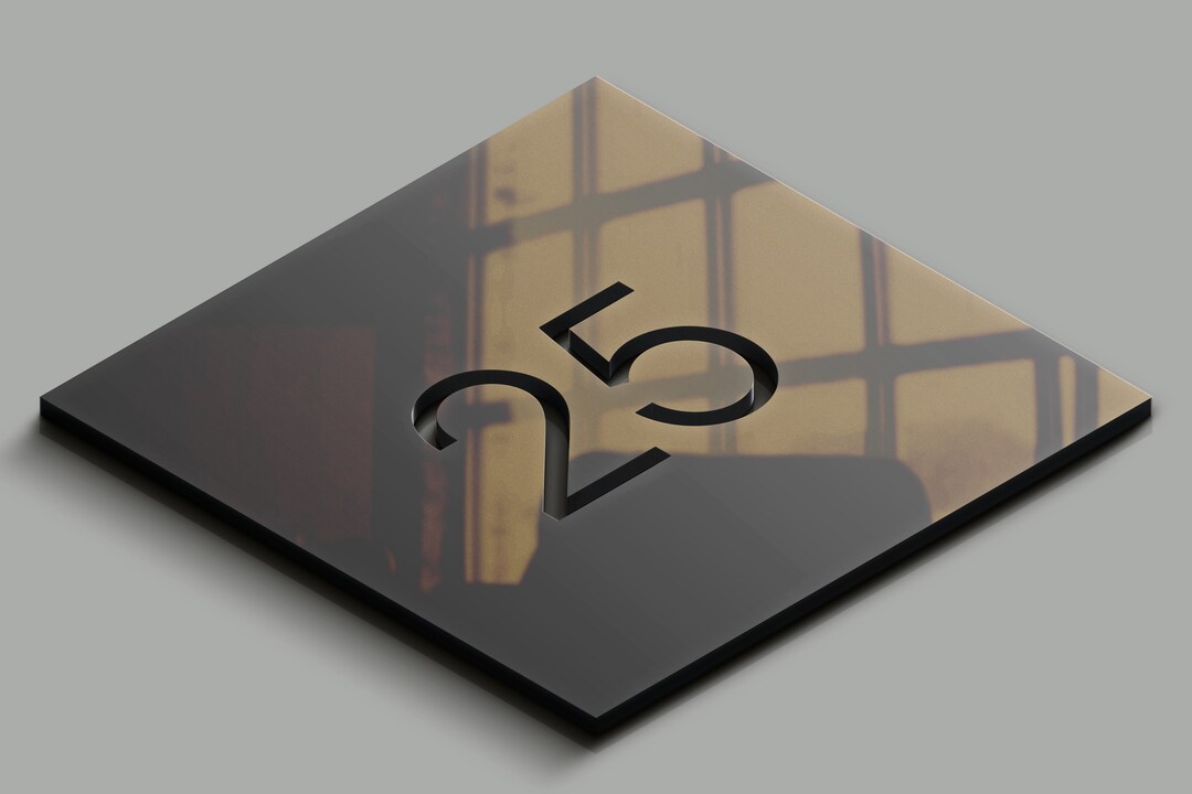 Personalized Acrylic Room Number Sign: Modern Office Door Plaque - Etsy