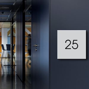 Personalized Acrylic Room Number Sign: Modern Office Door Plaque - Etsy