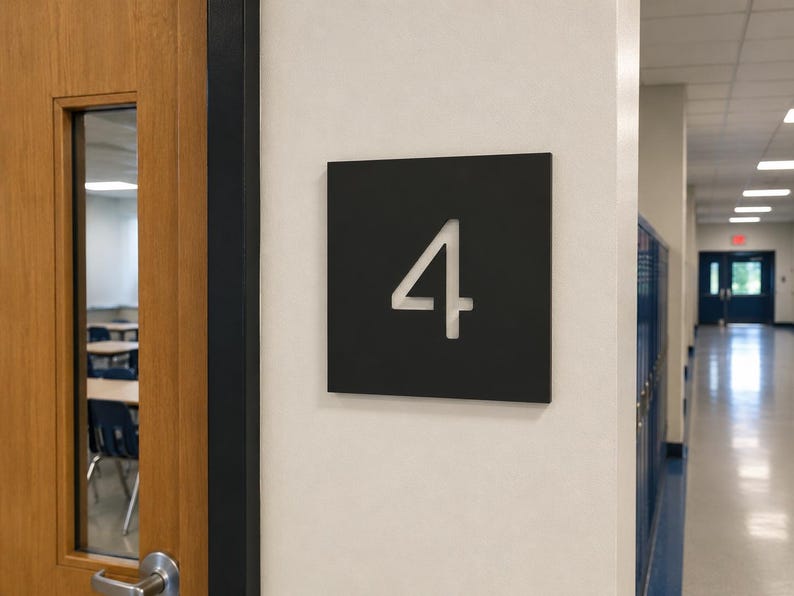 Modern Minimalistic Acrylic Number Sign: Room, Suite, Floor Number ...