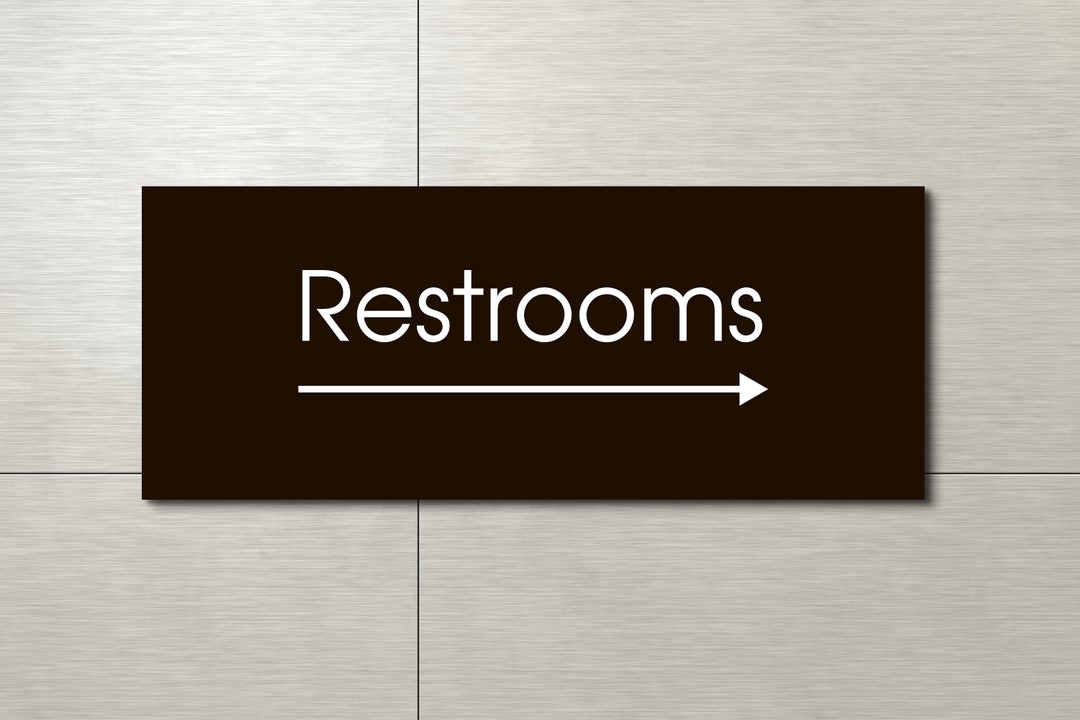 Modern Acrylic Glass Restrooms Sign Elegant Bathroom Door Plaque ...