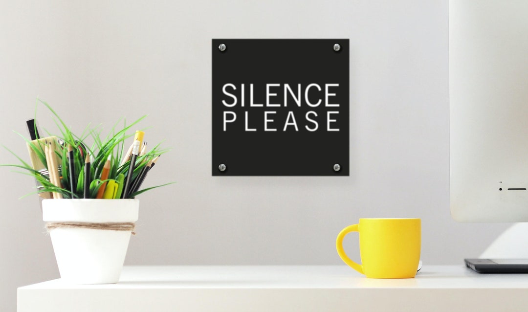 Be Quiet Sign, Custom Glass Signage, Decor for Cinema, Hospital, School ...