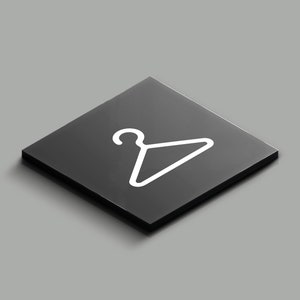 Coat Closet Sign Black and Gold Acrylic Plaque for Doors Wardrobe ...