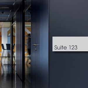 Modern Acrylic Glass Suite Number Sign - Personalized Office Door ...