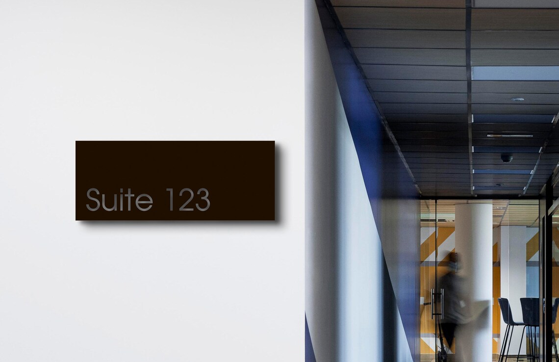 Modern Acrylic Glass Suite Number Sign - Personalized Office Door ...