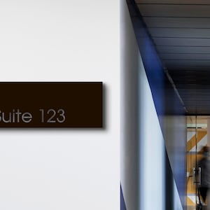 Modern Acrylic Glass Suite Number Sign - Personalized Office Door ...