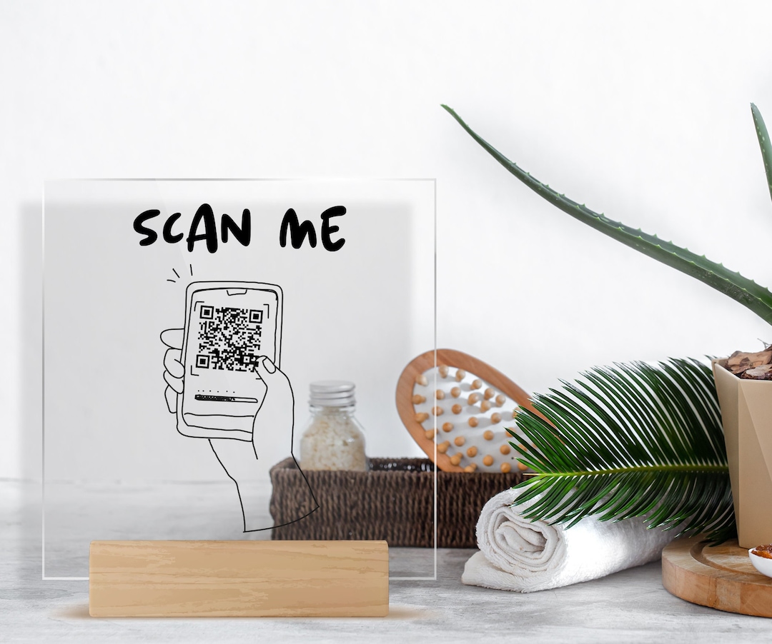 Scan Me QR Code Acrylic Sign, Custom Signs, Scan to Pay, Table Sign ...