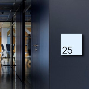 Personalized Acrylic Room Number Sign - Modern Business Door Plaque ...