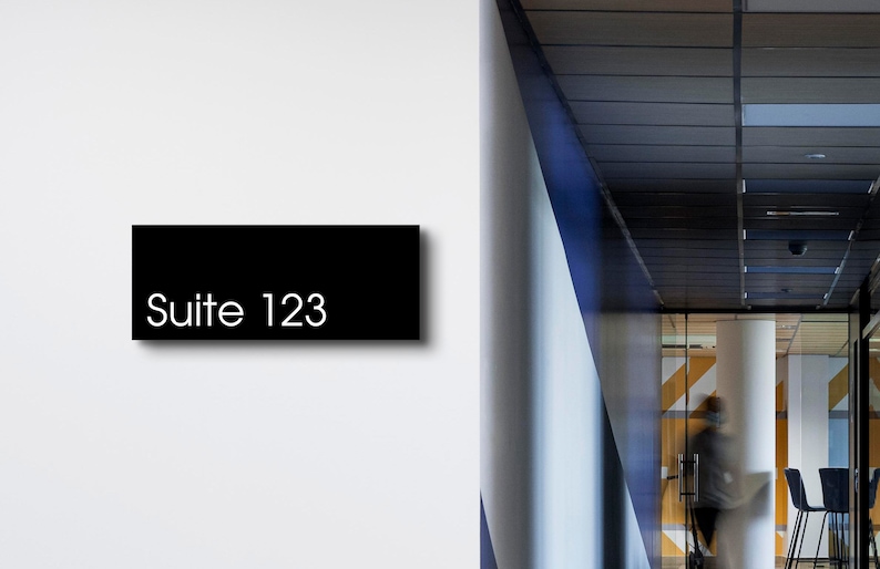 Modern Acrylic Glass Office Sign: Custom Suite Number Door Plaque - Etsy