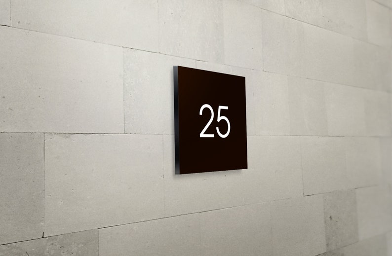 Custom Acrylic Room Number Sign - Modern Office Door Plaque ...