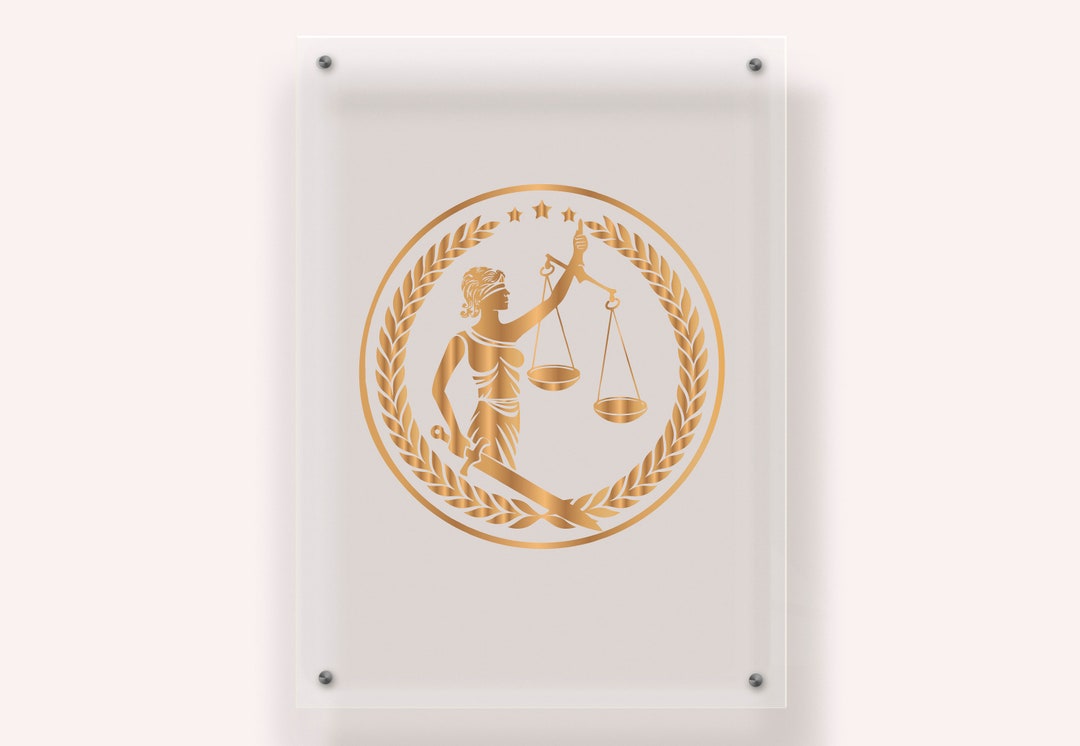 Lady Justice Scale Gold Transparent Wall Art - Law Office Decor ...