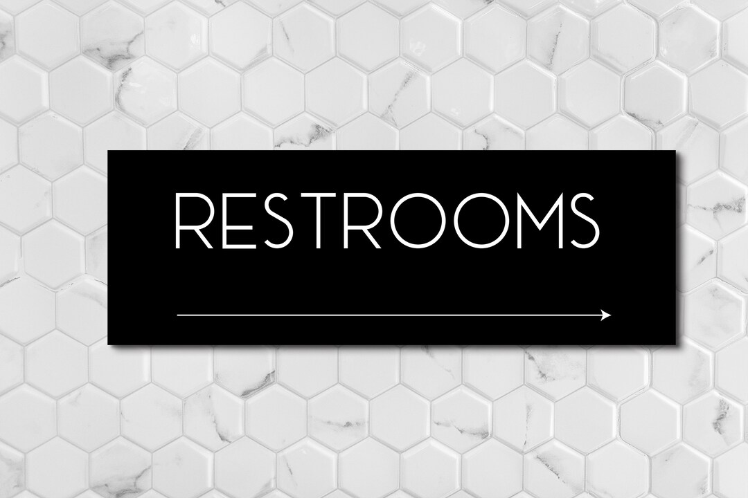 Restroom Acrylic Premium Sign Male Female All Gender WC Toilet Door ...