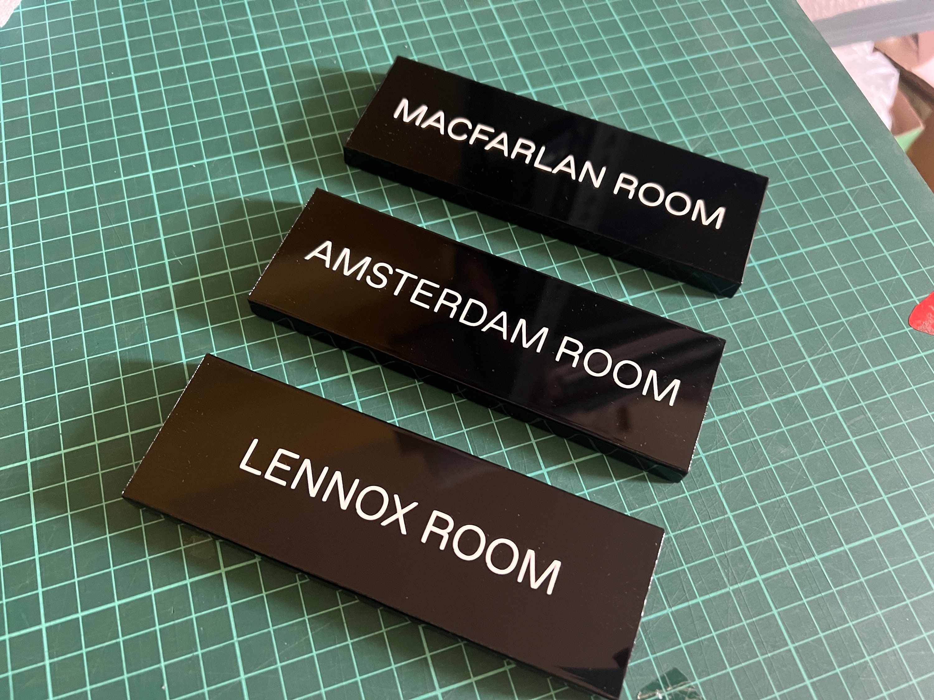 Modern Acrylic Glass Sign Staff Only Elegant Office Door Plaque ...