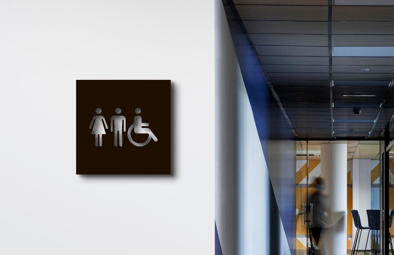 Minimalistic Acrylic WC Restrooms Sign - Elegant Bathroom Toilet Door ...