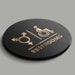 Round WC Sign Modern Black Gold Acrylic Restroom Sign for - Etsy