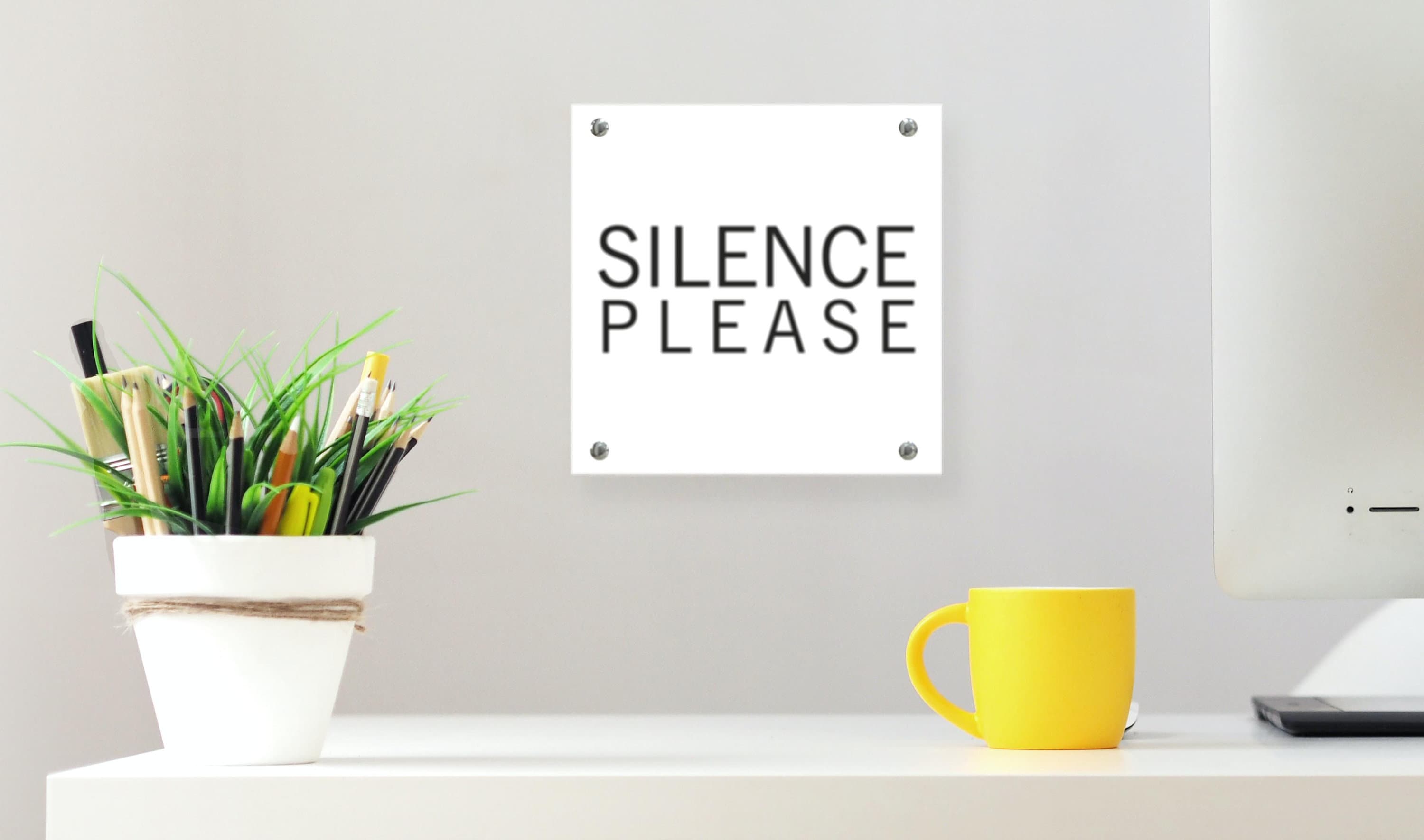 Silence Please Signage, Be Quiet Sign, Library Clinic Meditation Room ...