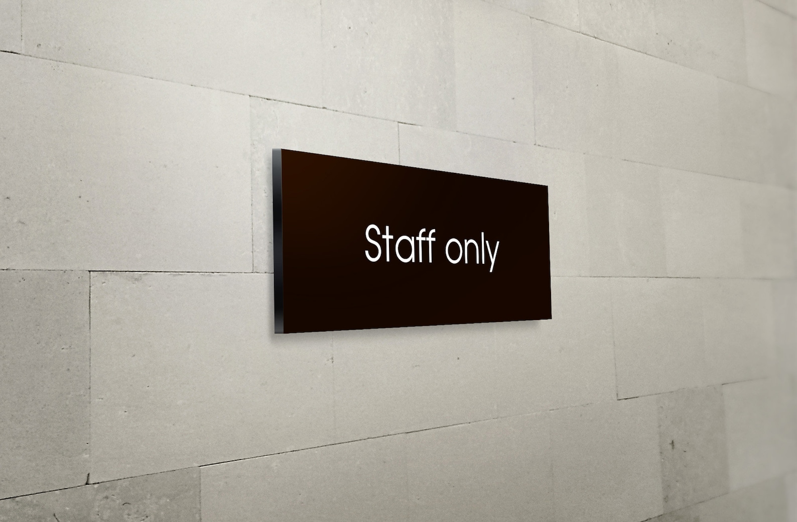Modern Acrylic Glass Sign Staff Only Elegant Office Door Plaque ...