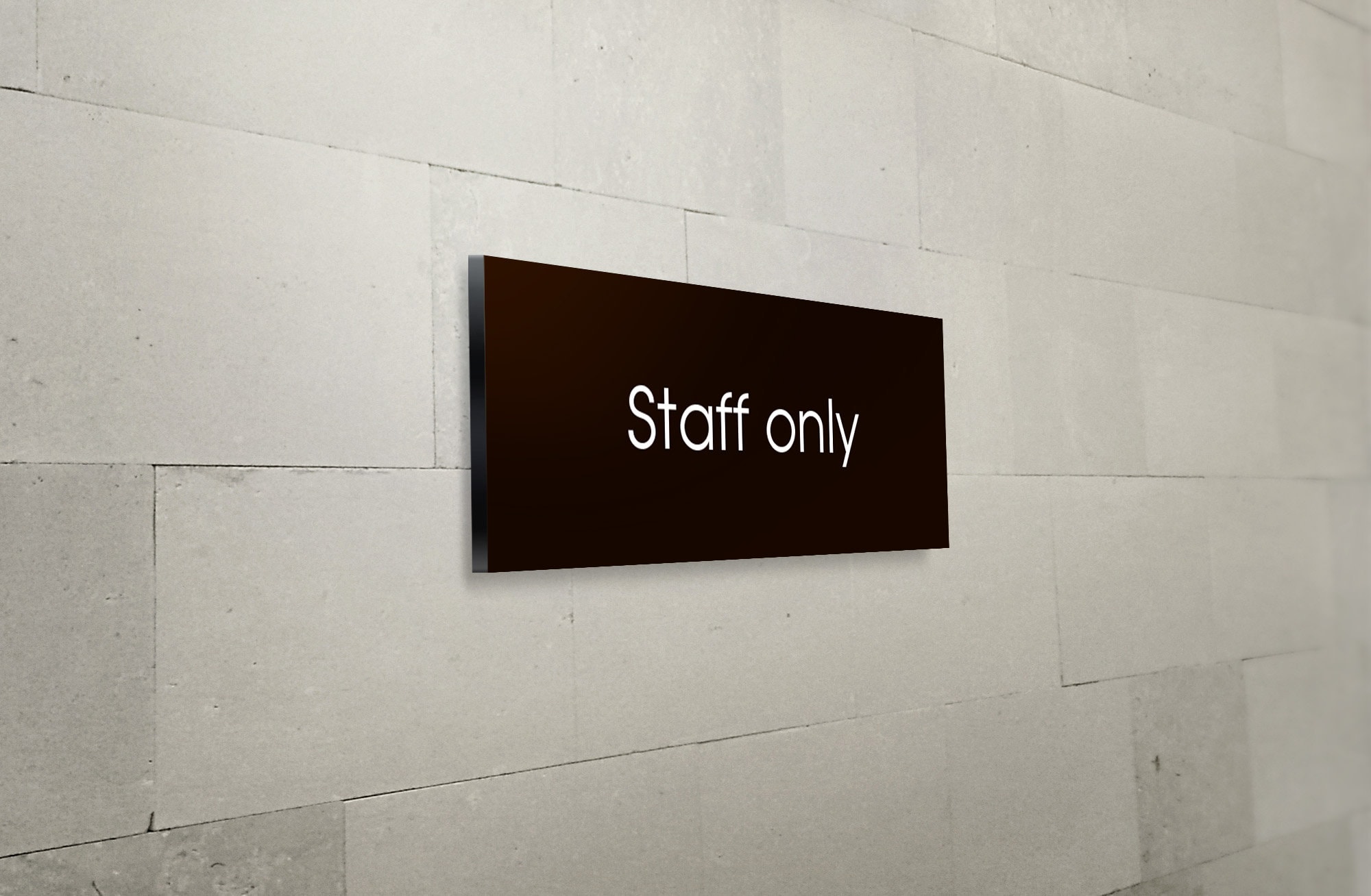 Modern Acrylic Glass Sign Staff Only - Elegant Office Door Plaque ...