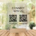 Connect With Us Sign, QR Code Social Media Acrylic Sign With Wooden ...