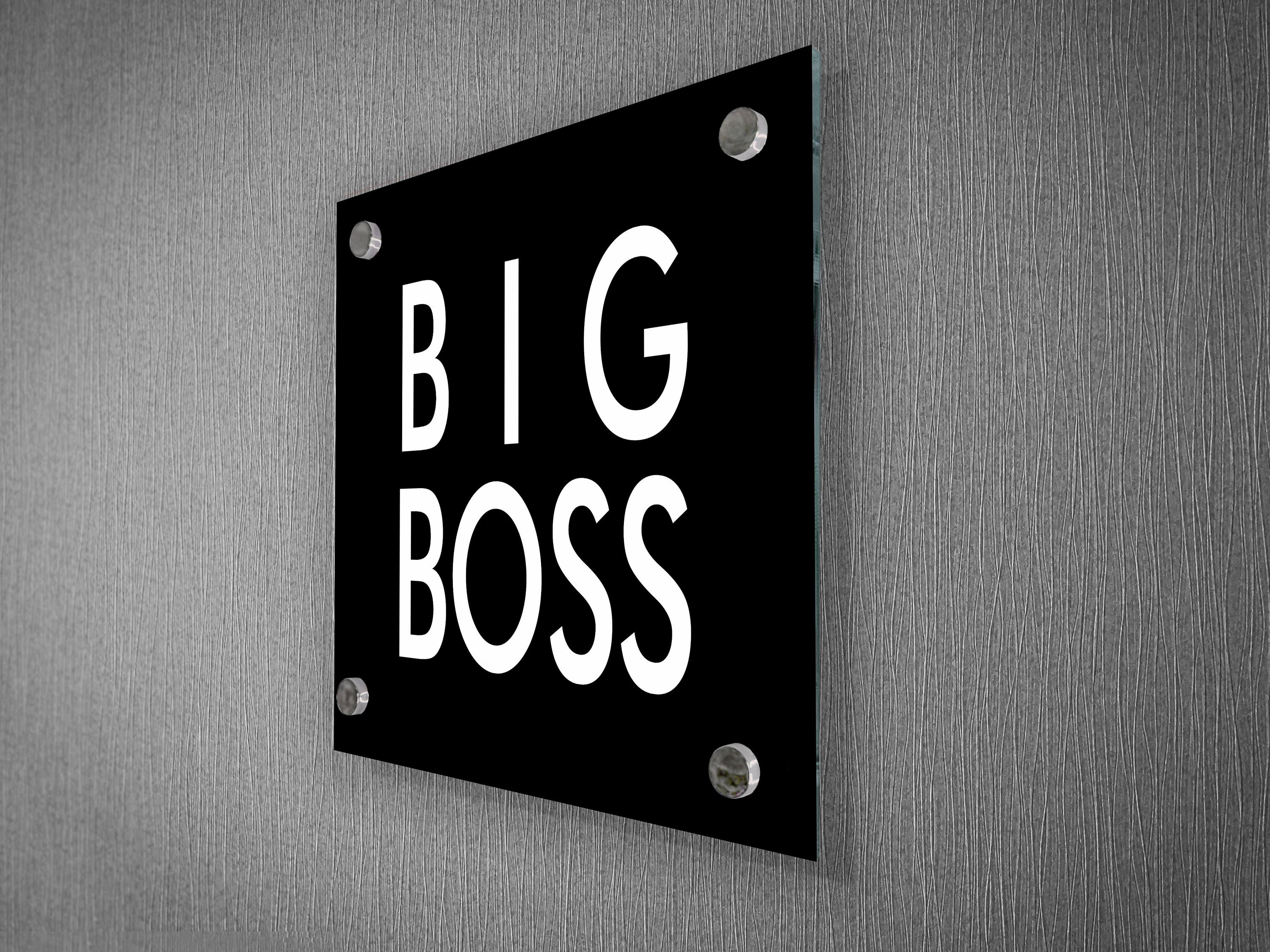 Big Boss Colored Glass Sign Business Plaque Funny Boss | Etsy