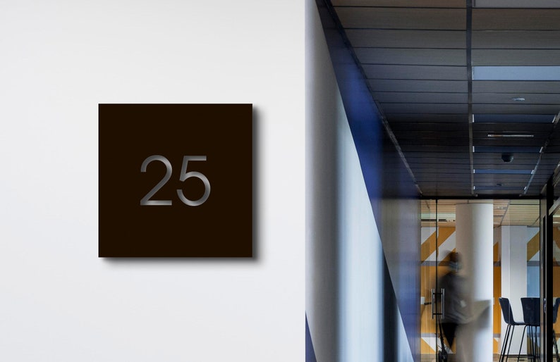 Personalized Acrylic Room Number Sign: Modern Office Door Plaque - Etsy