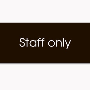 Modern Acrylic Glass Sign Staff Only - Elegant Office Door Plaque ...