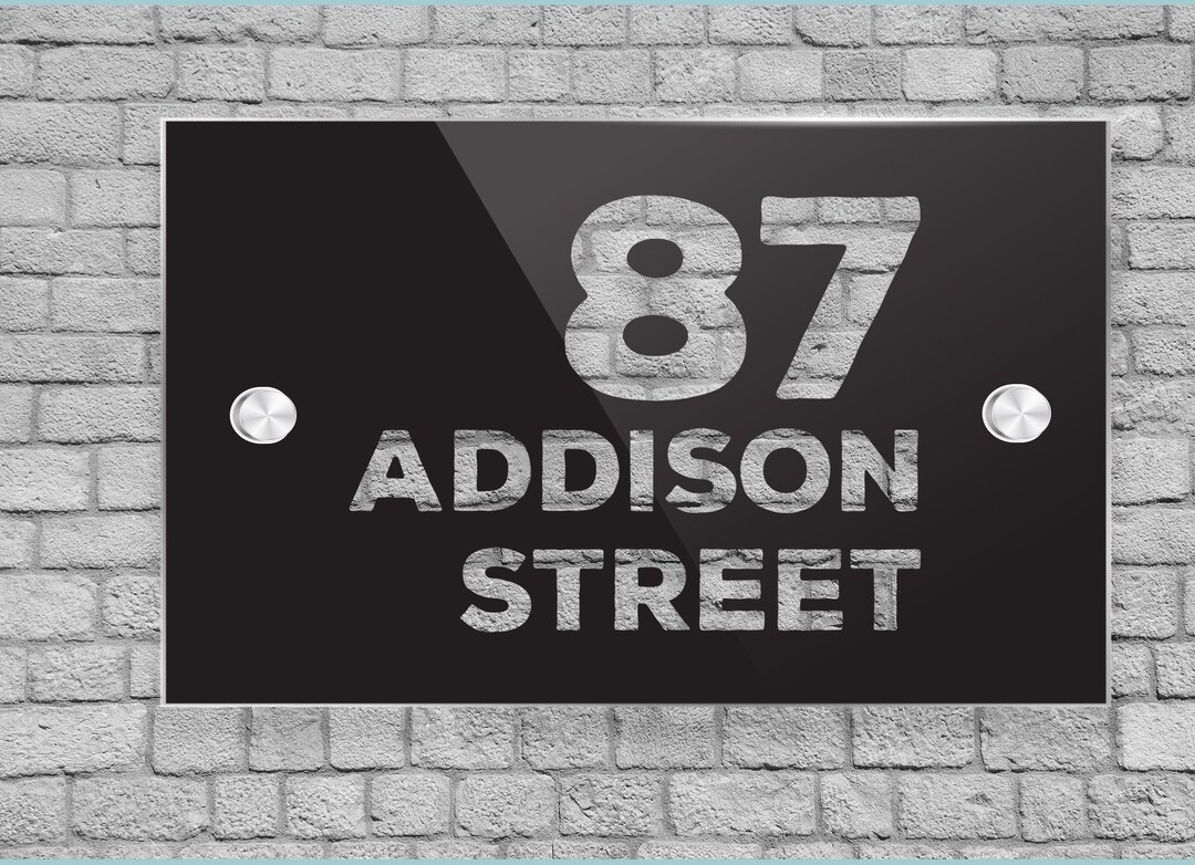 Transparent Street Address Number Sign, Custom House Door Plaque, City ...