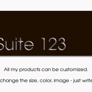 Modern Acrylic Glass Suite Number Sign - Personalized Office Door ...