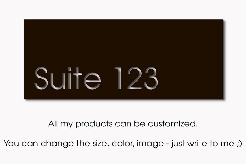 Modern Acrylic Glass Suite Number Sign - Personalized Office Door ...