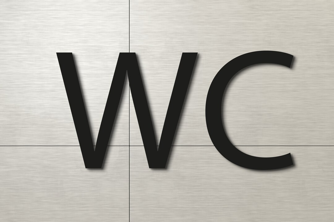 WC Bathroom 3D Sign, All Gender Restroom Sign, Modern Volumetric Plaque ...