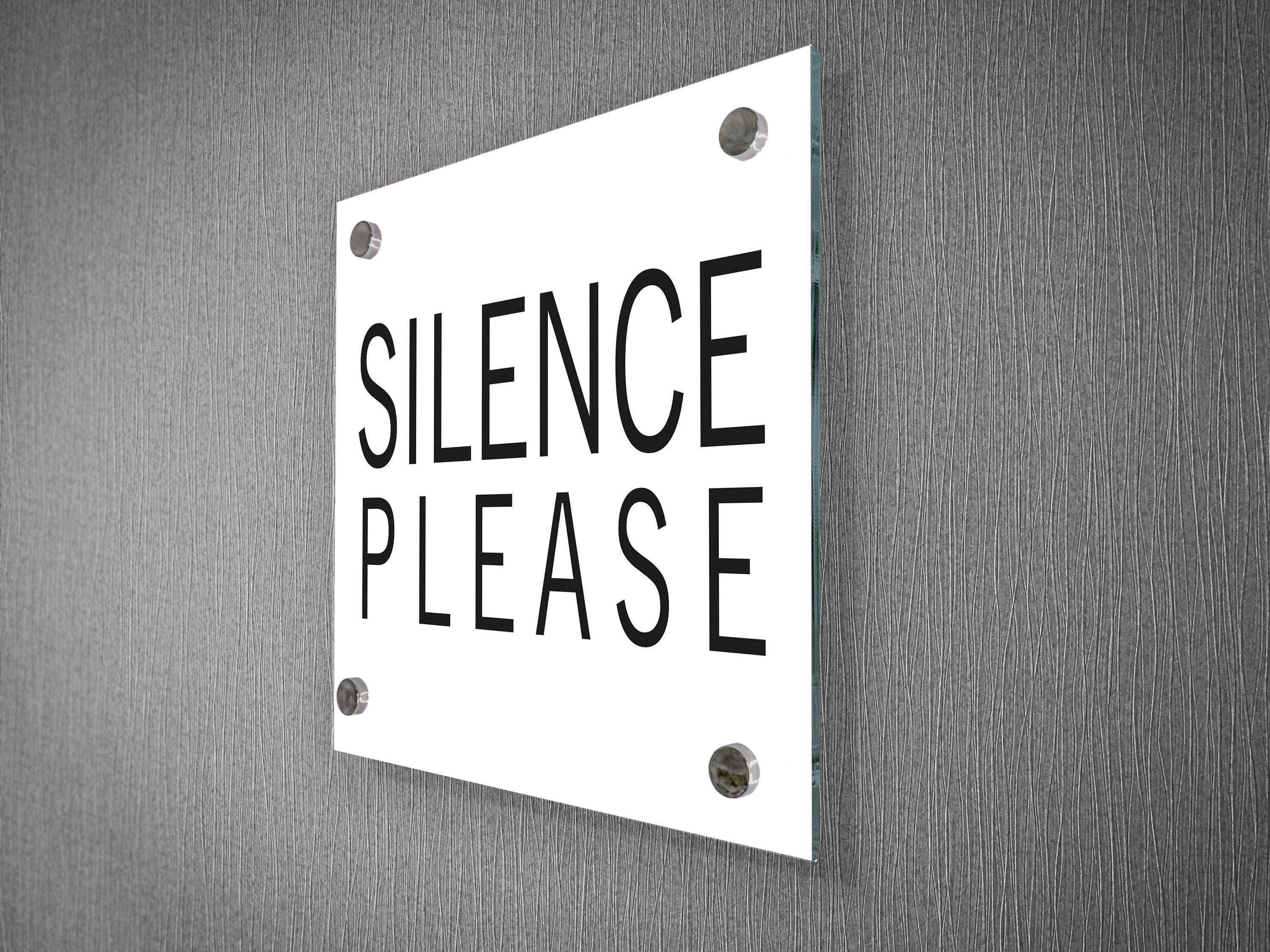 Silence Please Signage, Be Quiet Sign, Library Clinic Meditation Room ...