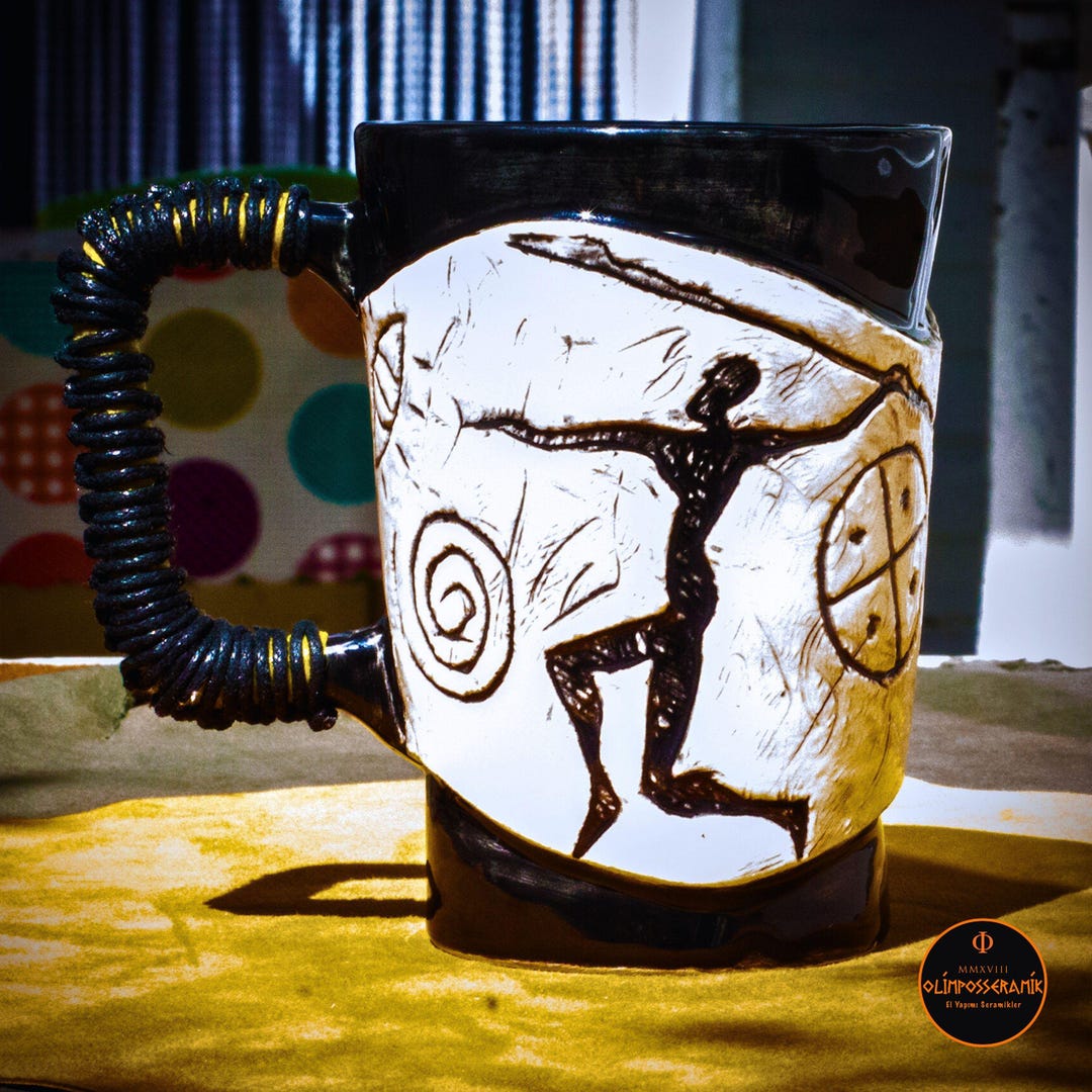 Ancient Hunter Petroglyph Coffee Cup Inspired by Prehistoric Art ...