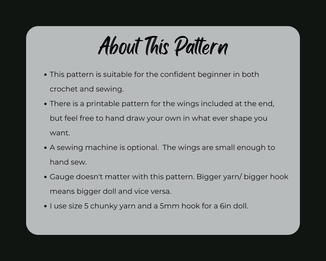 Mothman Crochet and Sewing Pattern | Digital Download - Etsy