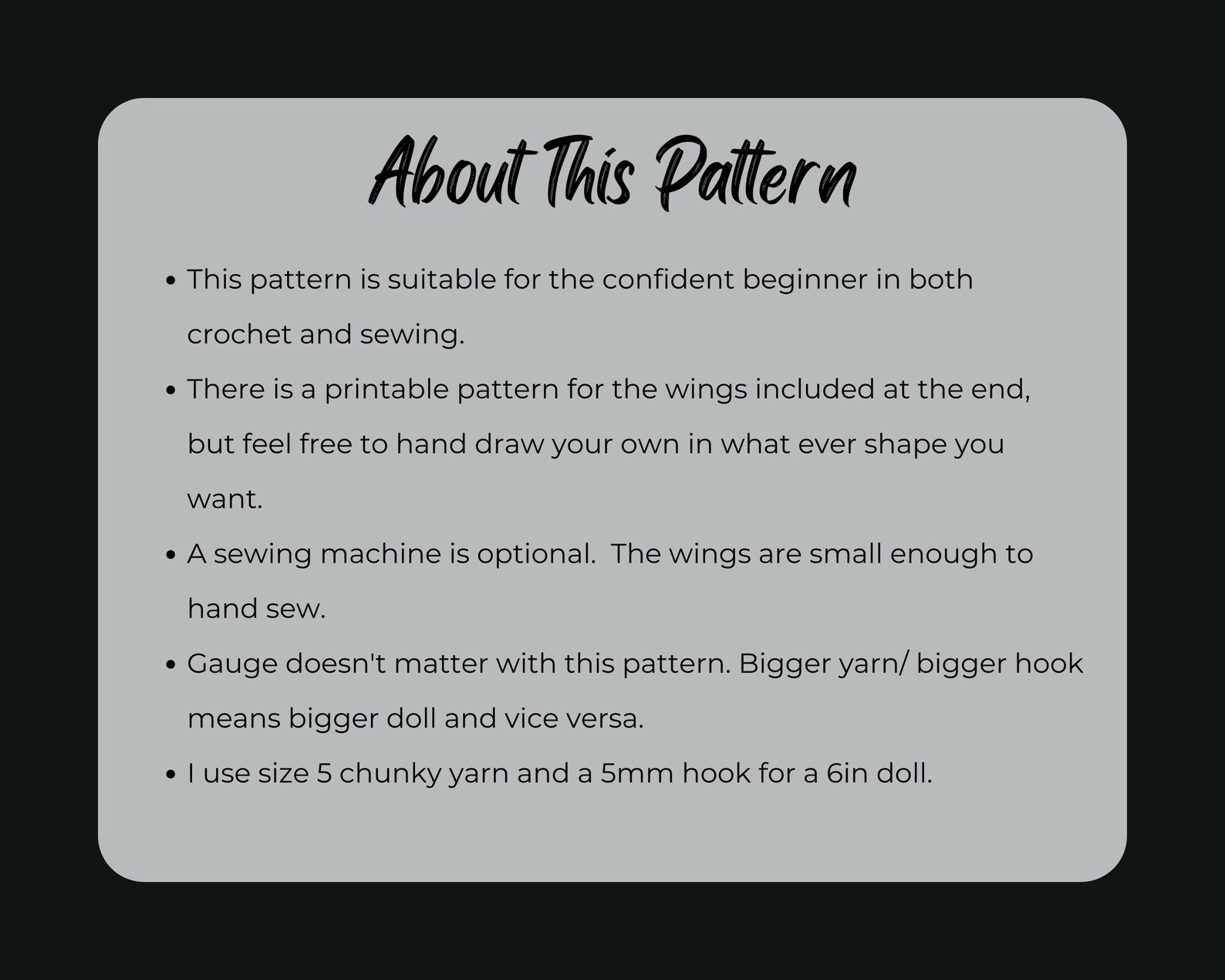 Mothman Crochet and Sewing Pattern | Digital Download - Etsy