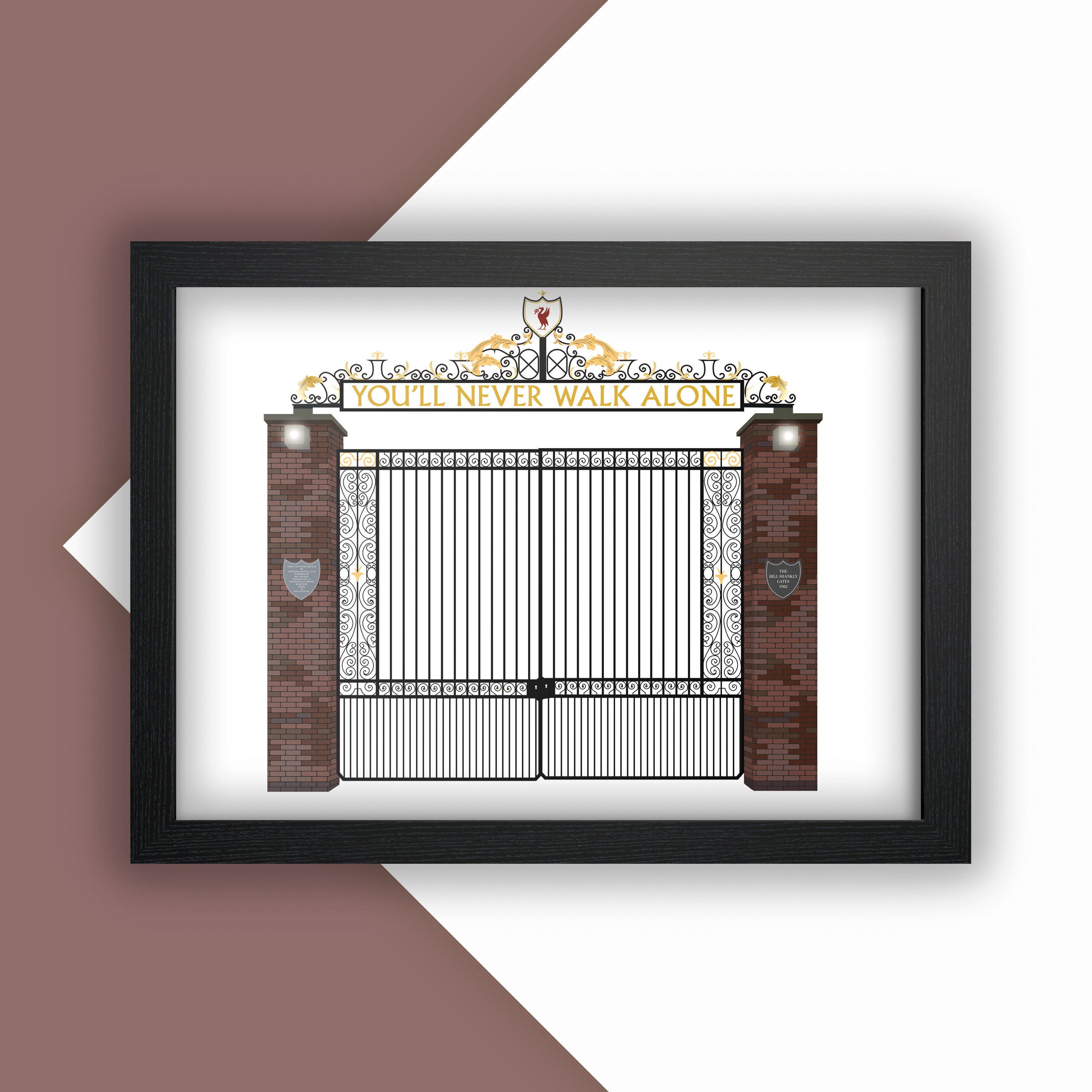 Shankly Gates at Anfield Original Print. Liverpool FC Wall Art Present ...
