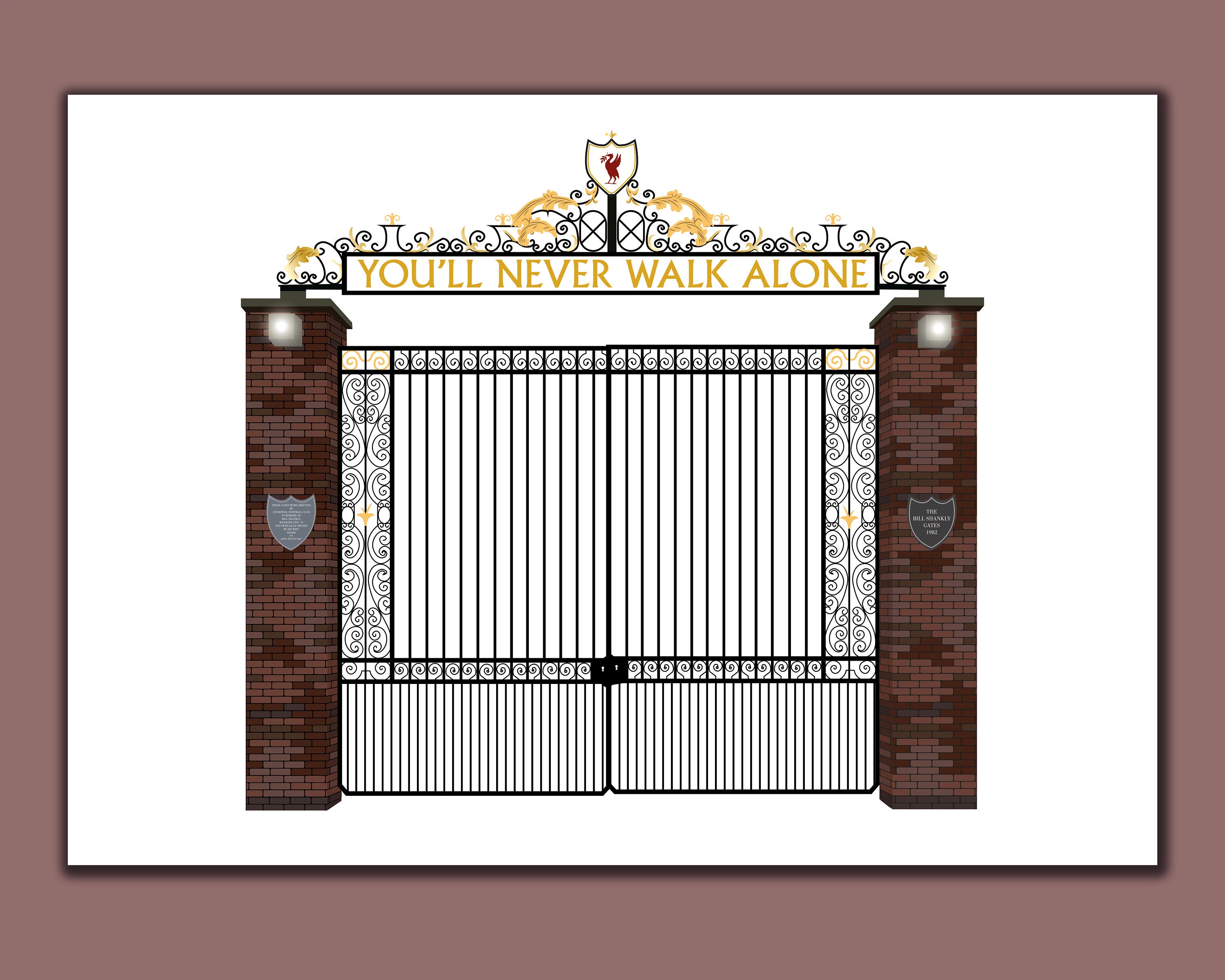 Shankly Gates at Anfield Original Print. Liverpool FC Wall Art Present ...